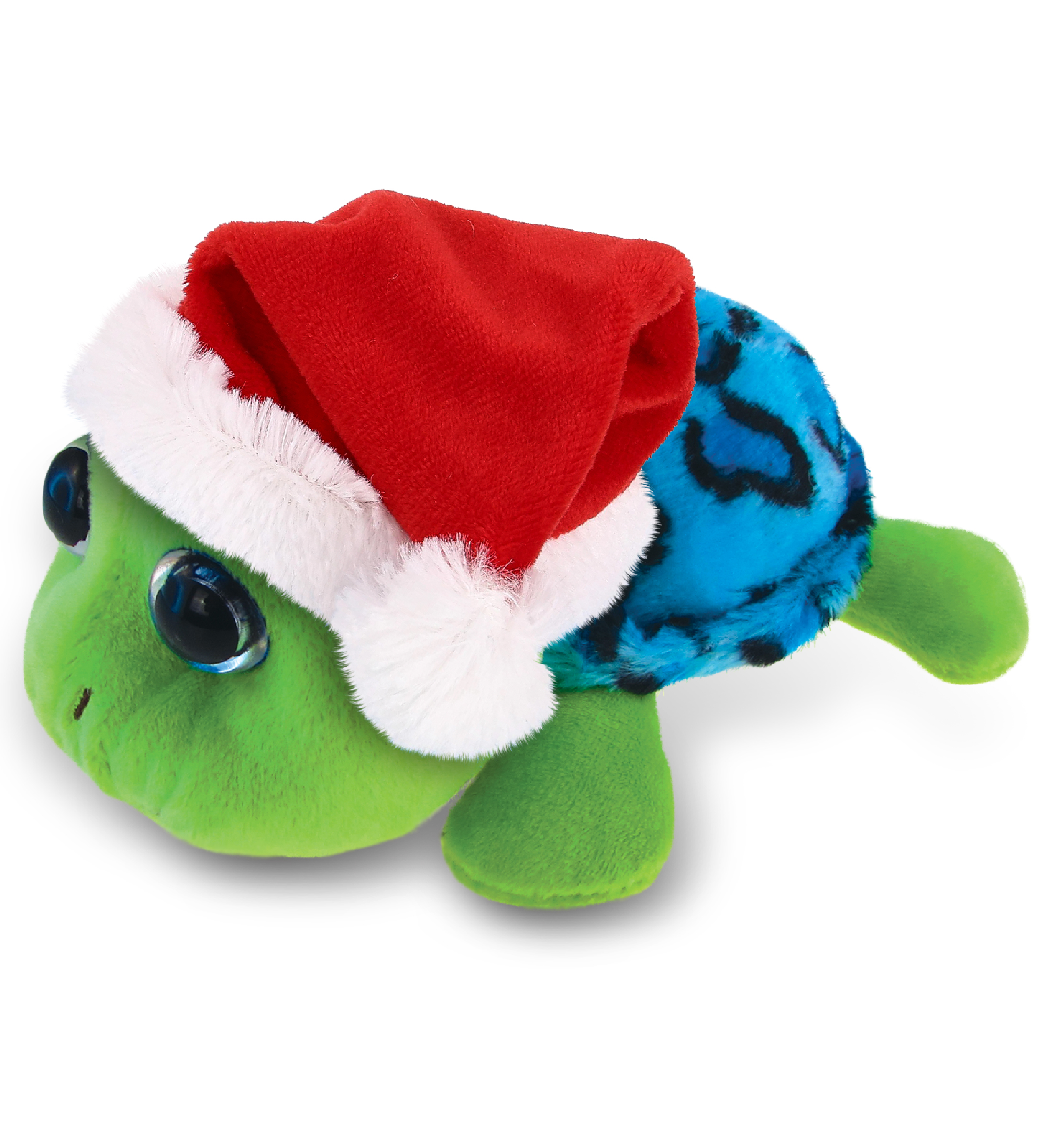 Blue Shell Sea Turtle – Santa Big Eye 6″ Plush - DolliBu