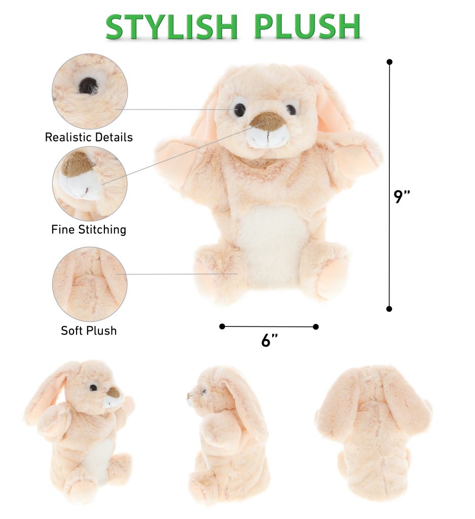 Rabbit – Super Soft Plush Hand Puppet - DolliBu