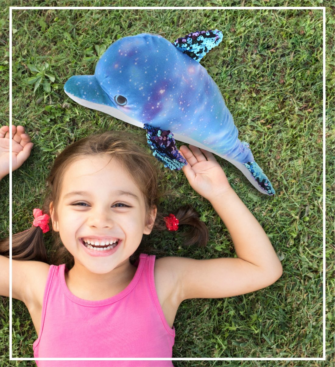 12″ Dolphin – Space Sequin Plush - DolliBu