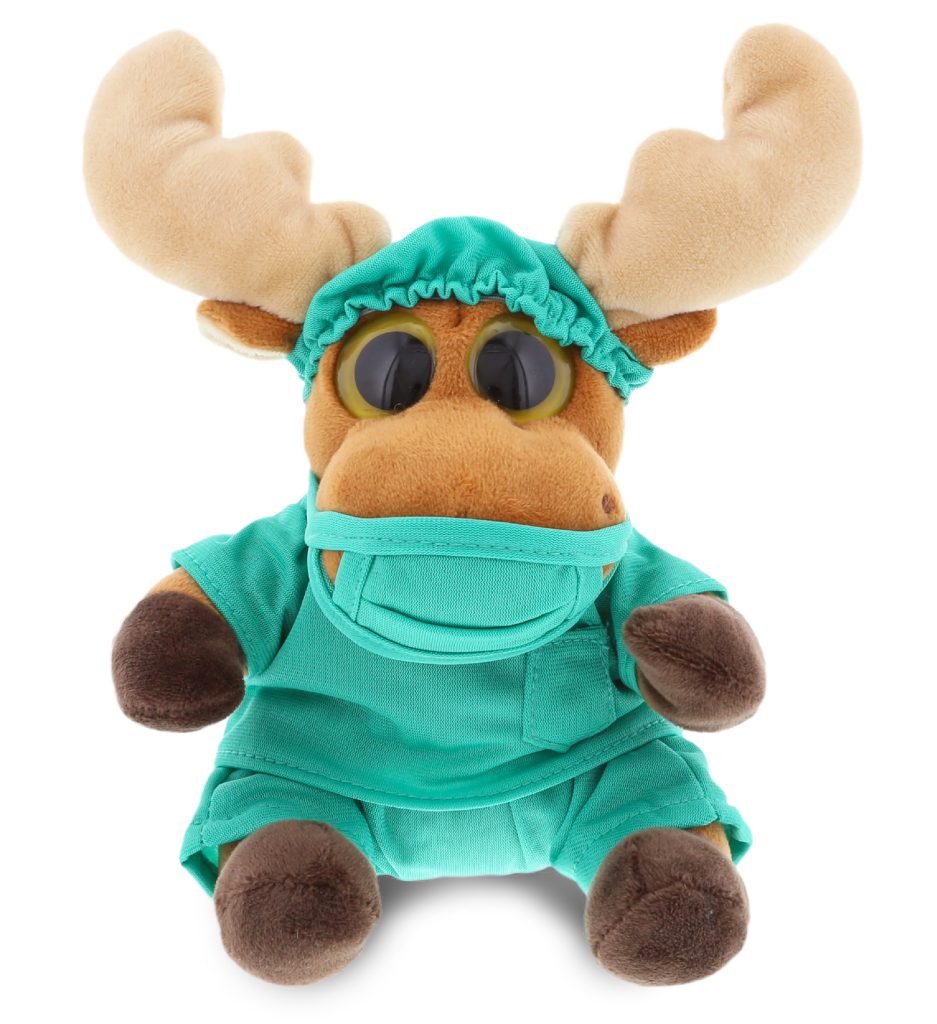 DolliBu Big Eye Moose Doctor Plush Toy – Super Soft Moose Doctor ...