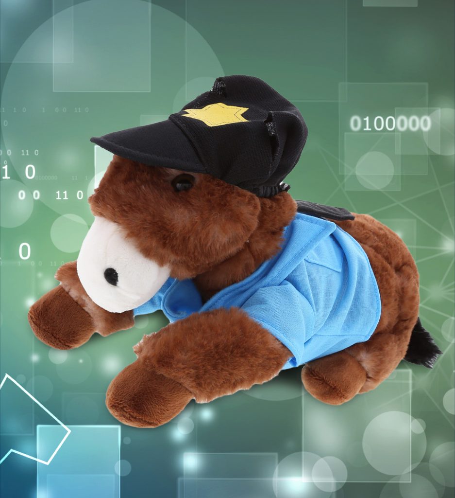 DolliBu Lying Brown Horse Police Officer Plush Toy – Super Soft Horse ...