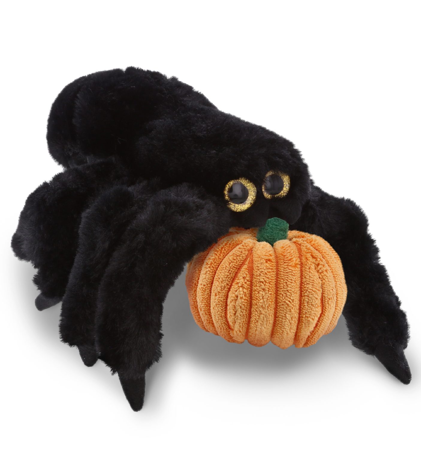 Black Spider Plush With Pumpkin Plush – Super-Soft Plush - DolliBu