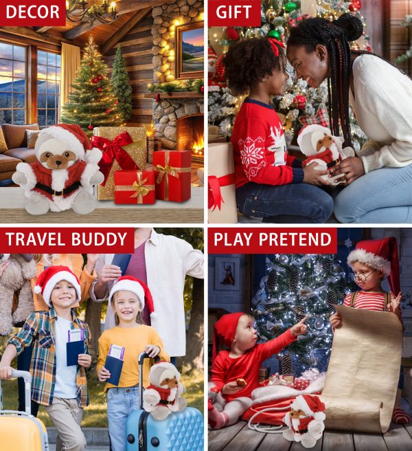 Sloth With Santa Dress Up – 6″ Plush - DolliBu